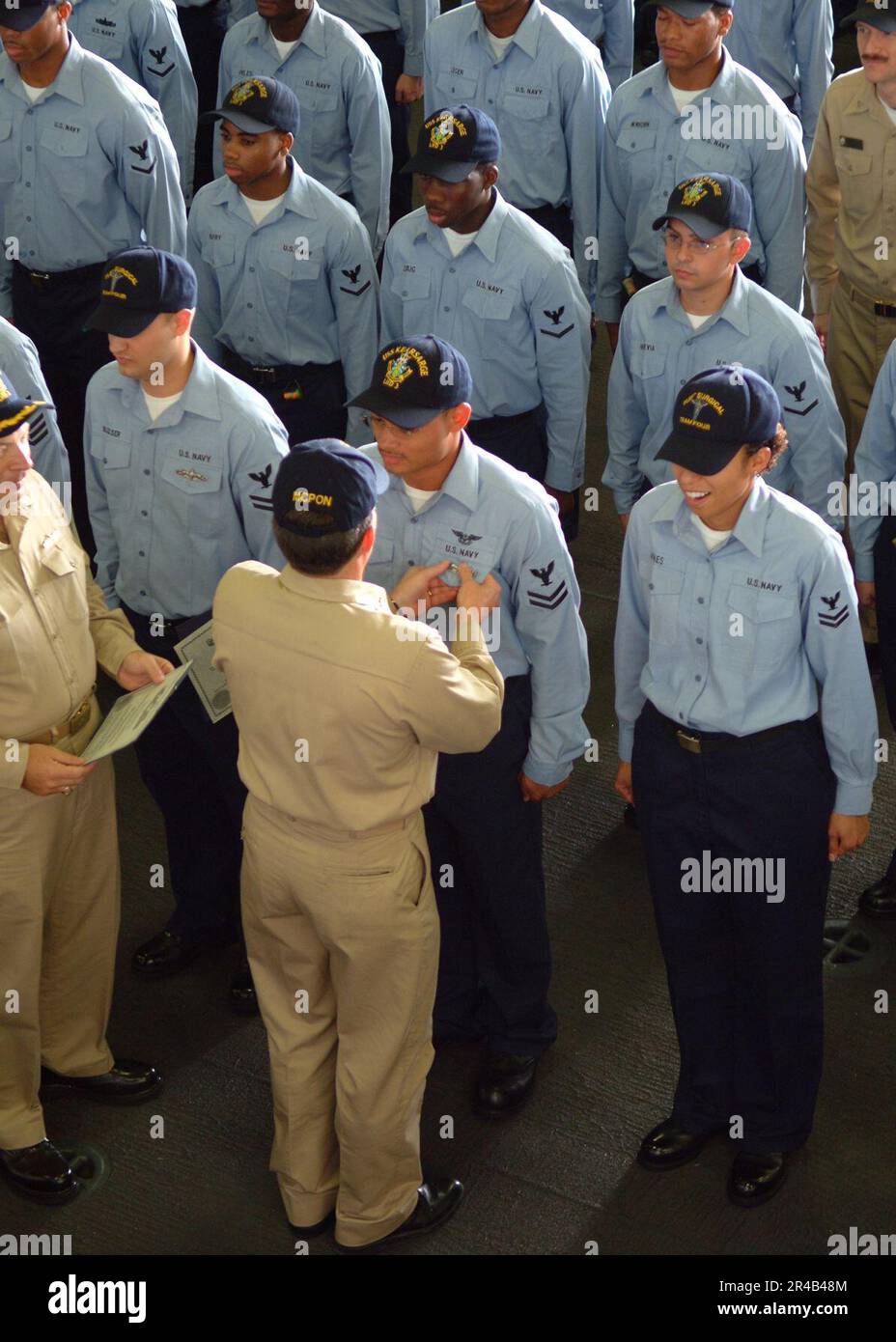 US Navy MCPON Terry Scott pins Enlisted Surface Warfare Specialist ...
