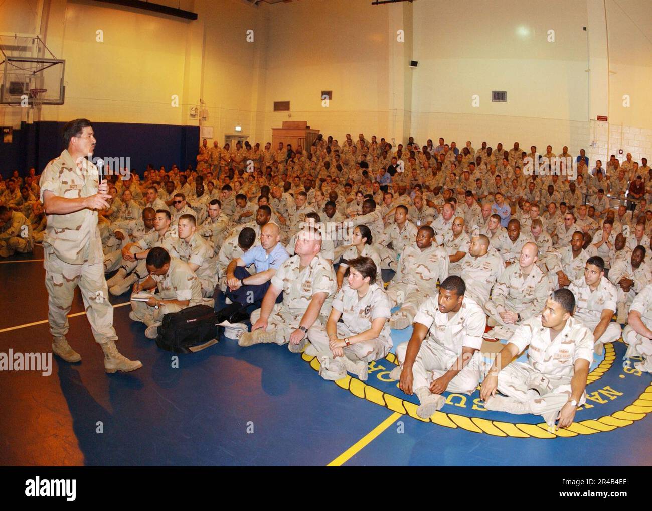 US Navy U.S. Navy Sailors listen as Master Chief Petty Officer of the ...