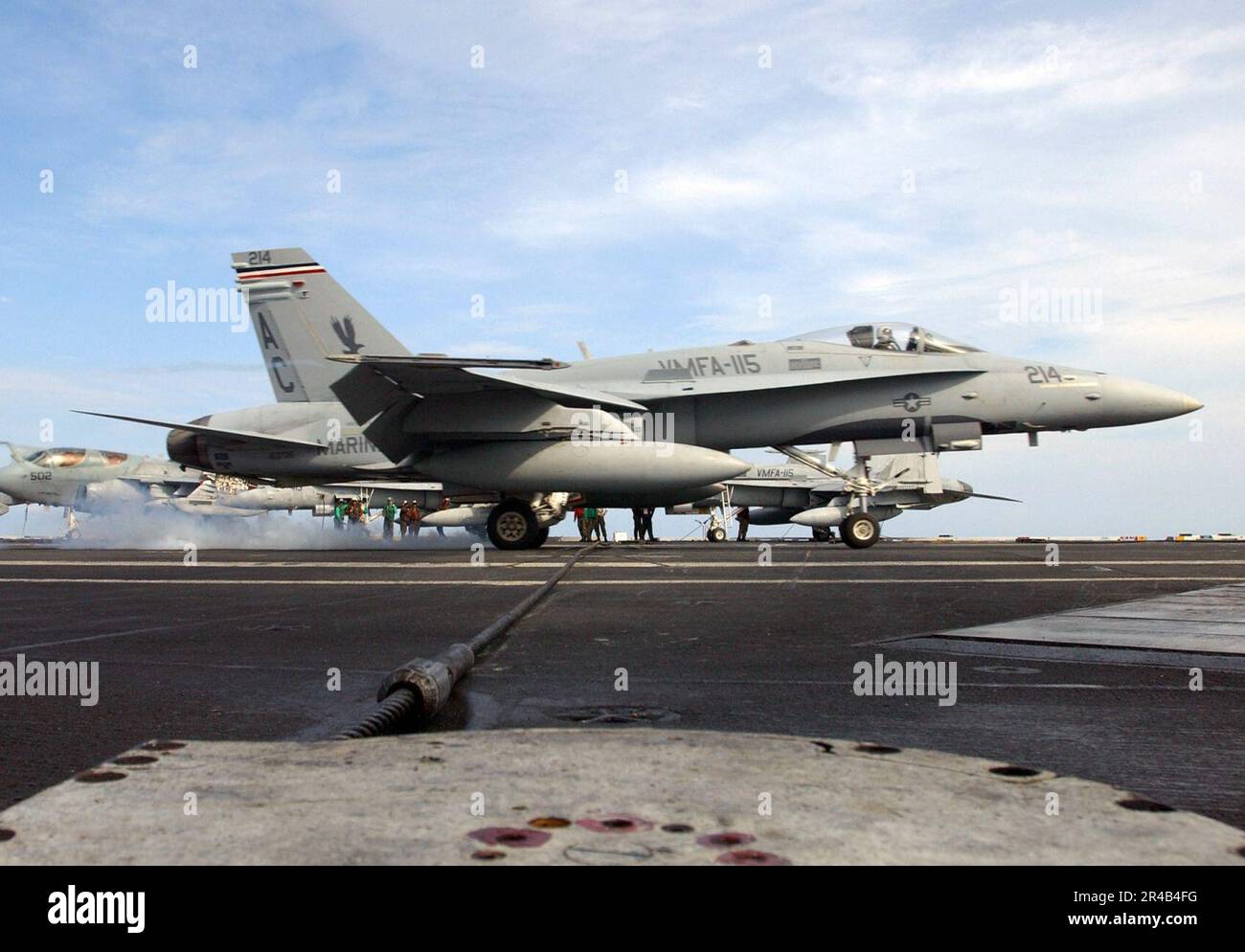 US Navy An F-A-18C Hornet assigned to the Silver Eagles of Marine ...