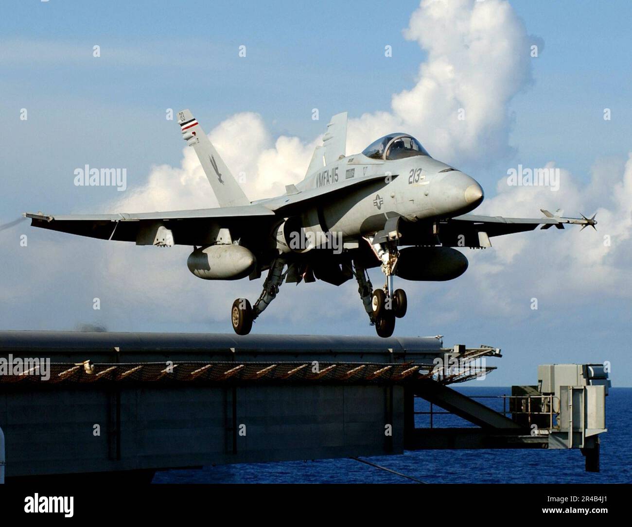US Navy An F-A-18C Hornet assigned to the Silver Eagles of Marine ...