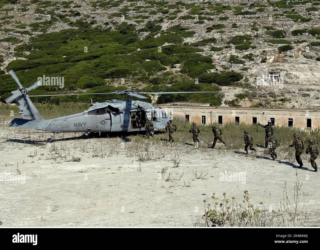 US Navy Albanian Special Forces board a U.S. Navy MH-60S Seahawk ...