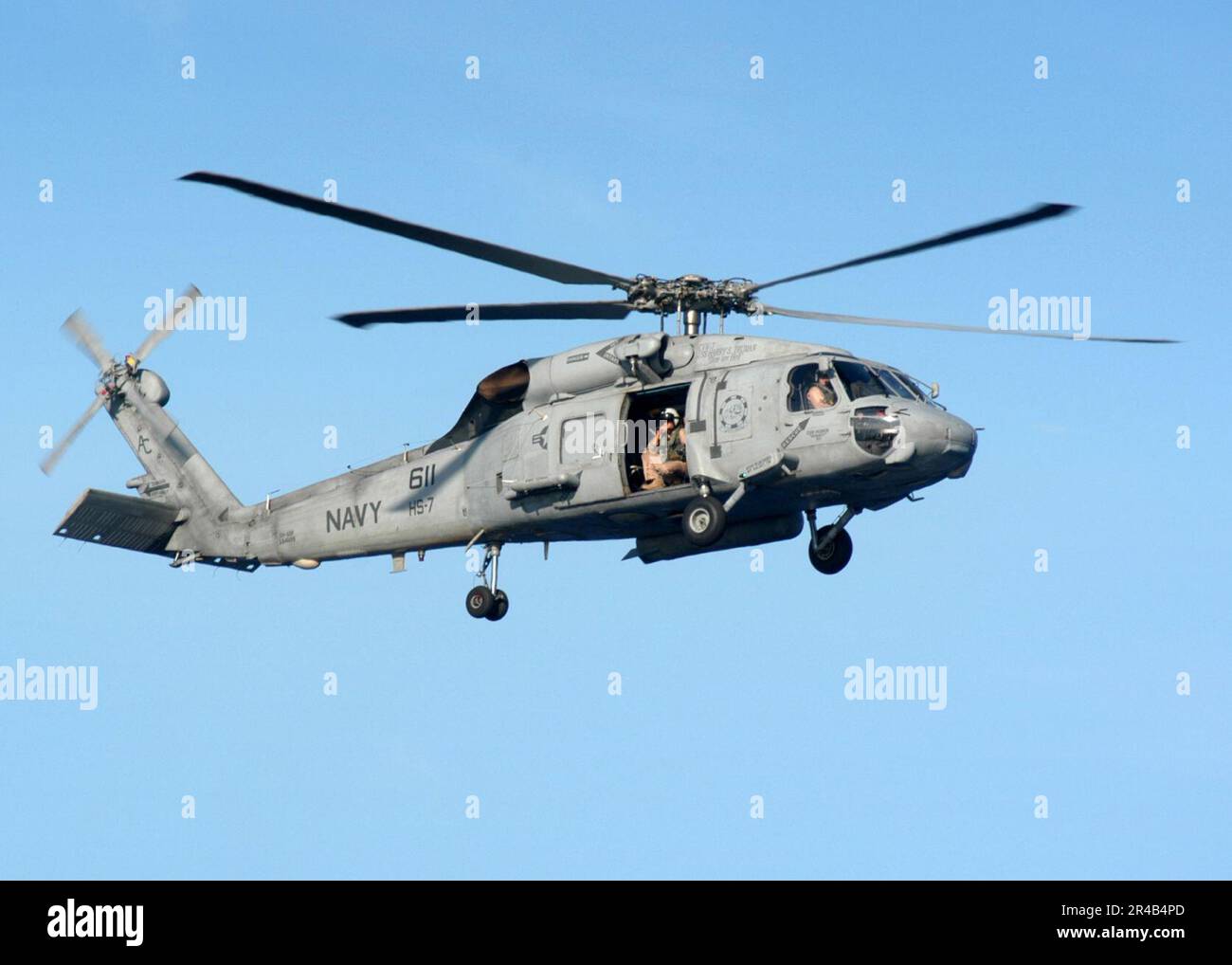 US Navy An SH-60F Seahawk helicopter makes its final approach prior to ...