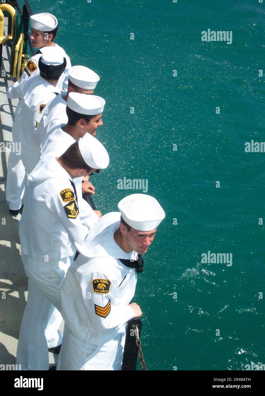 US Navy A group of U.S. Naval Sea Cadets prepare to render honors as ...