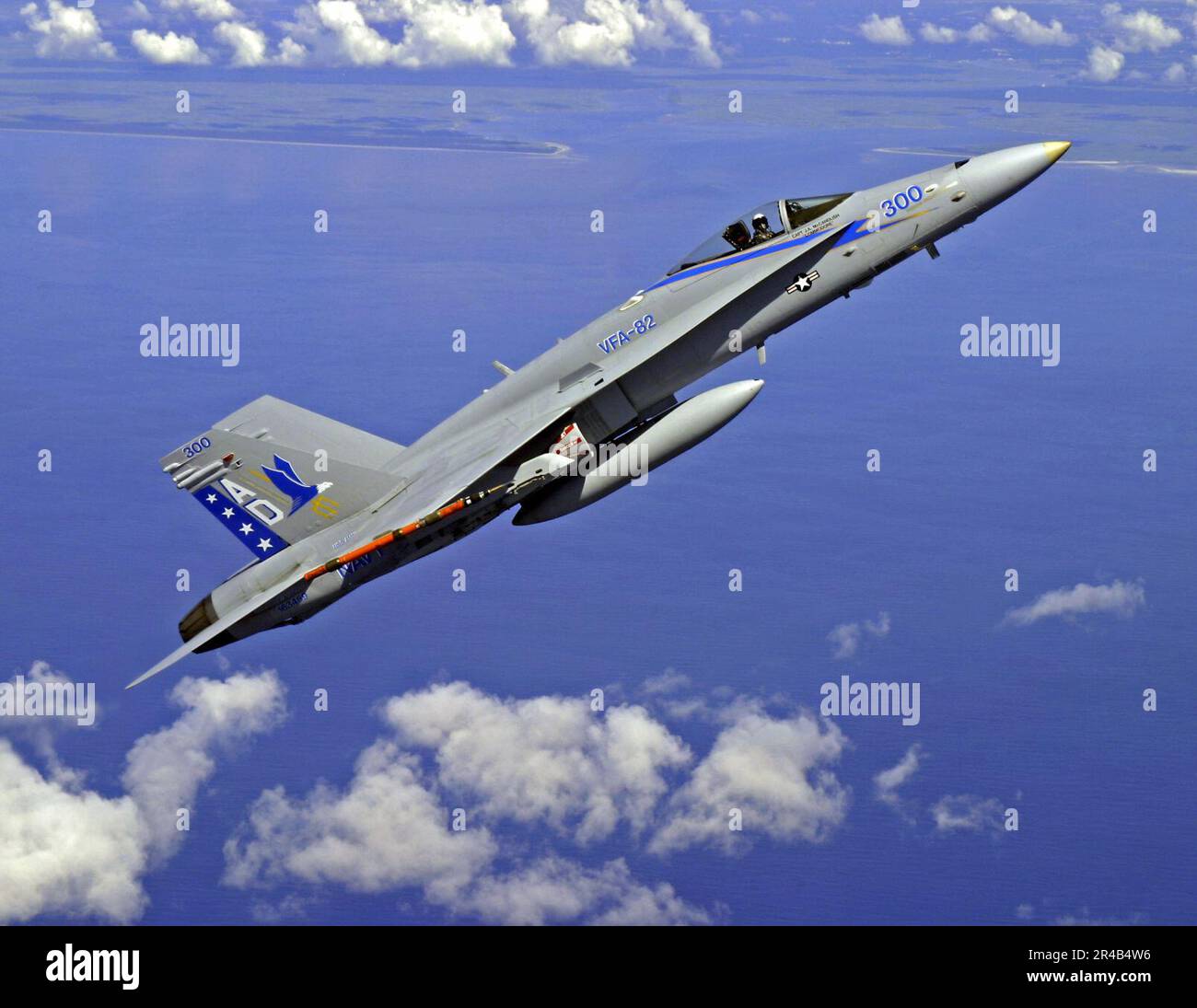 US Navy An F-A-18C Hornet climbs in altitude after departing Marine Corps Air Station (MCAS ...