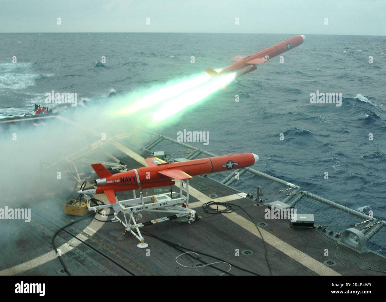 US Navy A BQM-74E aerial target drone launches from the flight deck of ...