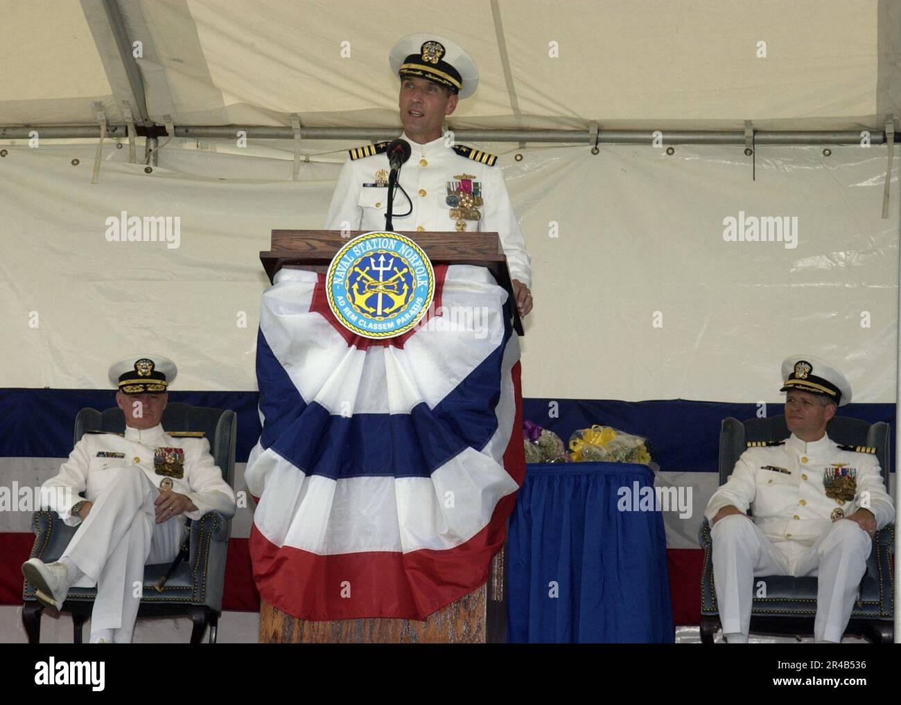 US Navy Capt. Gerard L. Becker, addresses Sailors and guests of Naval ...