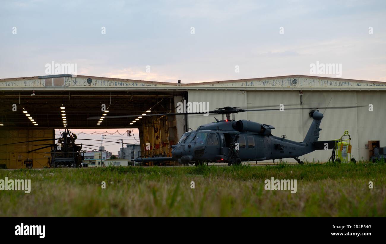 An HH-60G Pave Hawk assigned to the 33rd Rescue Squadron prepares to ...