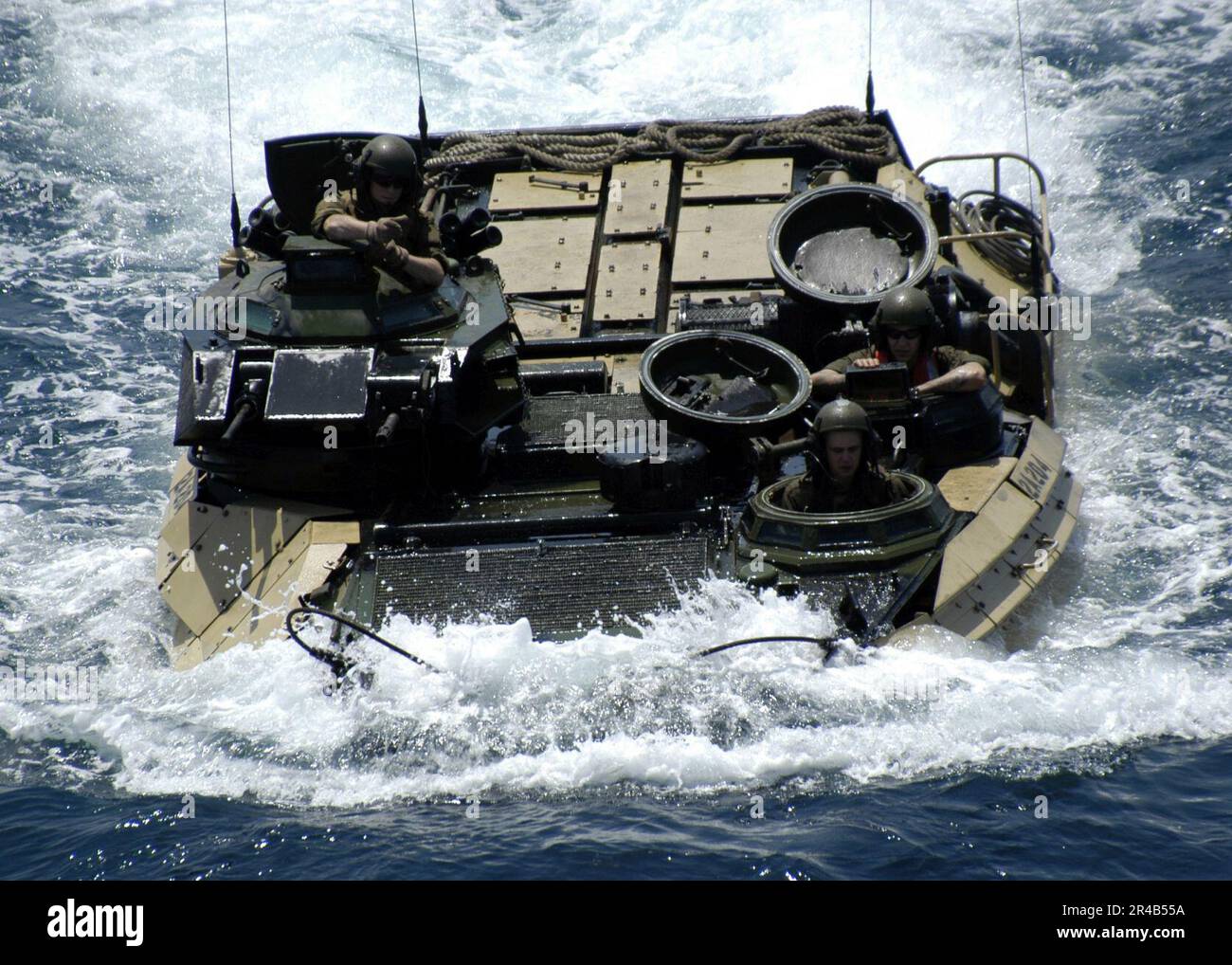 US Navy An Amphibious Assault Vehicle (AAV) maneuver into position to ...