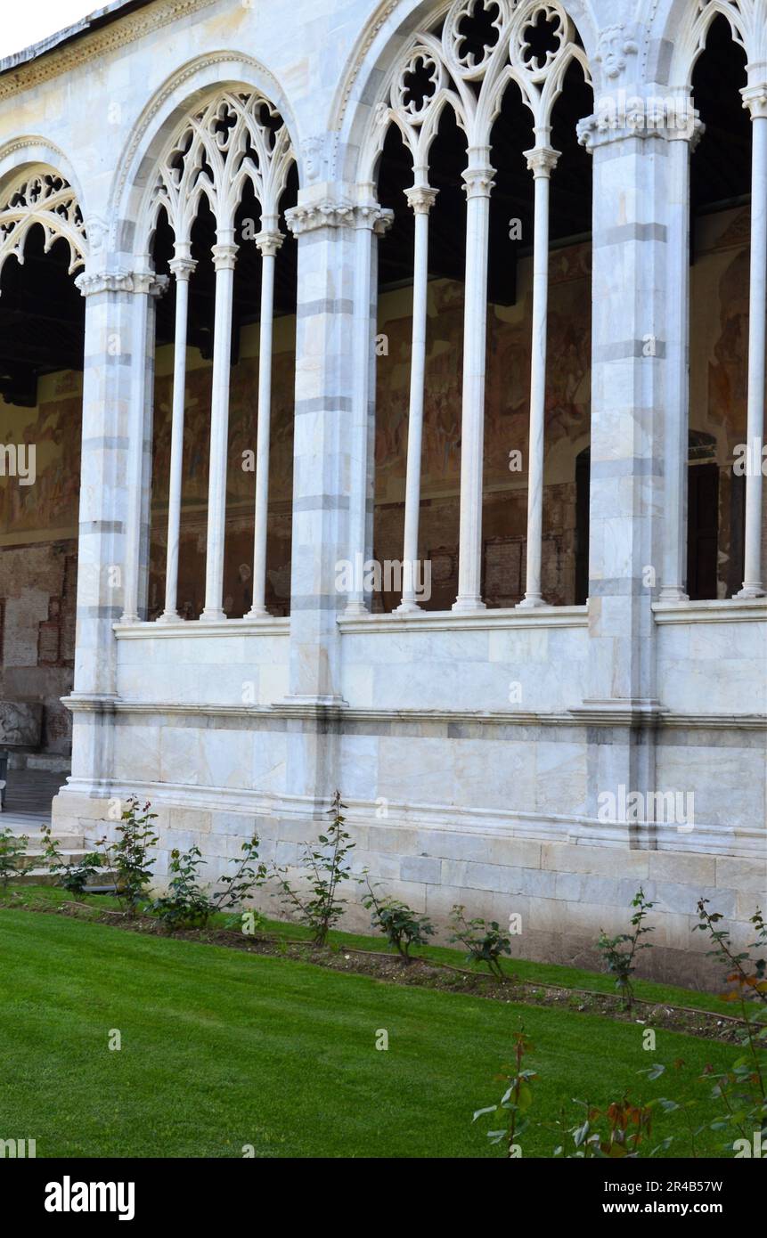 Pisa, Italy 04.27.2018: The Camposanto Monumentale, the ancient cemetery and mausoleum in the ...