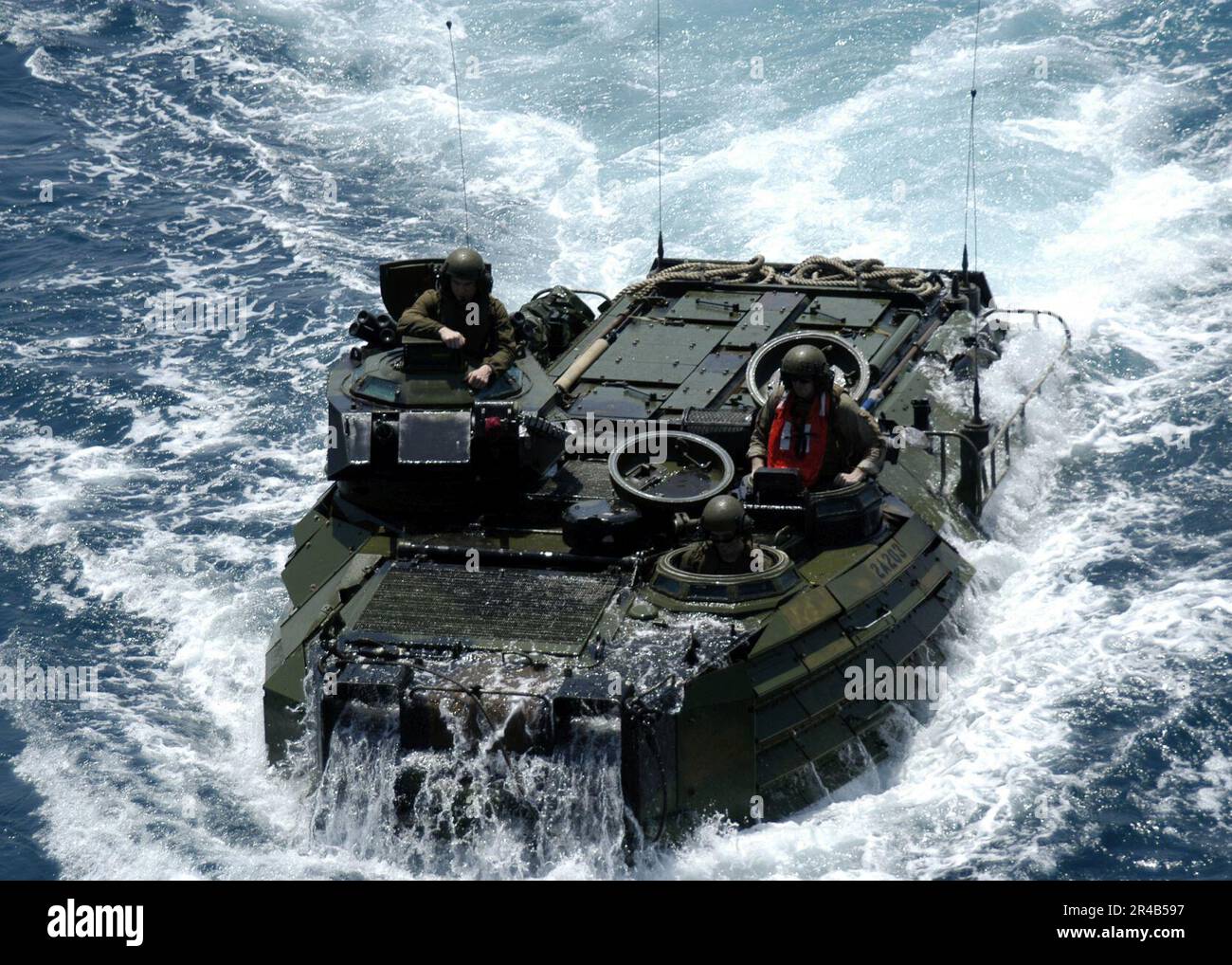 US Navy An Amphibious Assault Vehicle (AAV) maneuver into position to ...