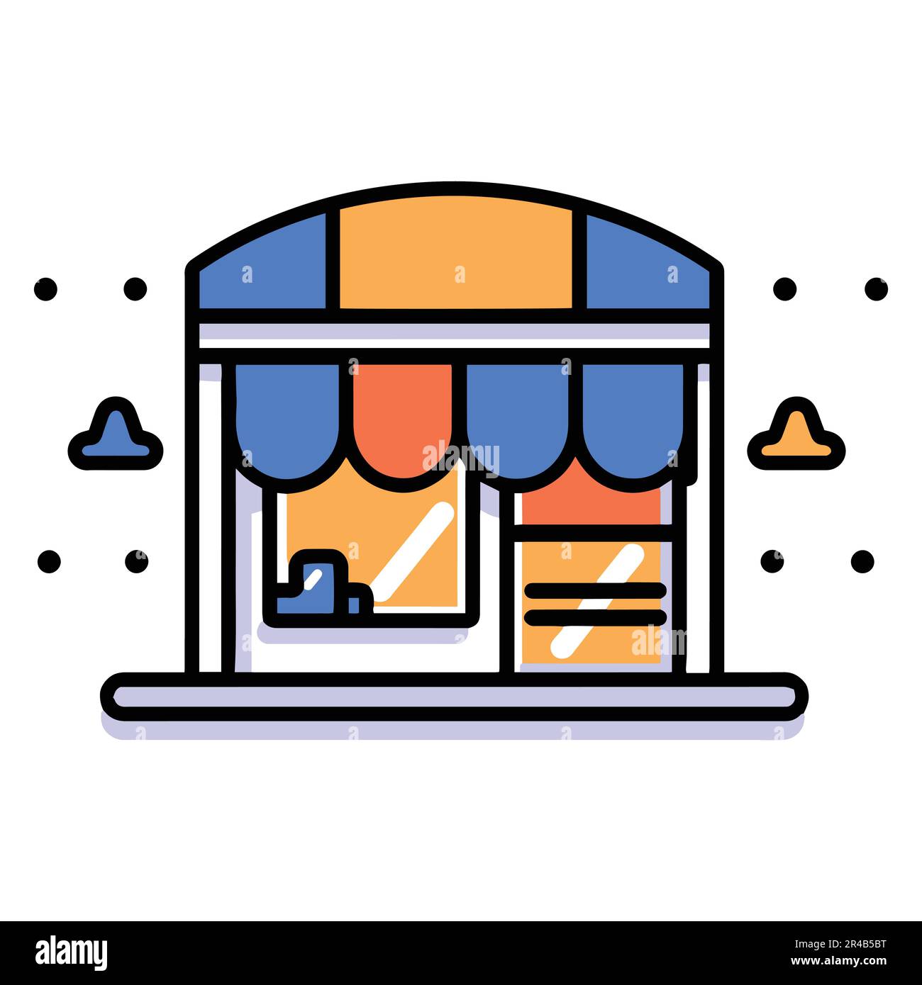 shop front in flat line art style isolated on background Stock Vector ...