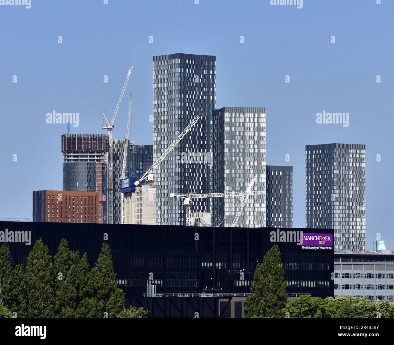 Tower blocks at Deansgate Square in city centre Manchester, UK Stock ...