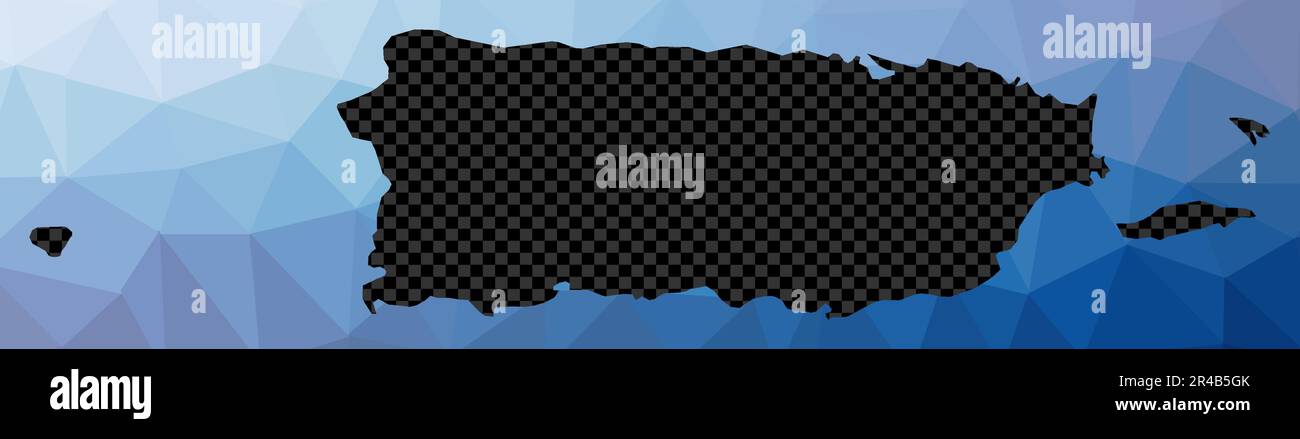 Puerto Rico geometric map. Stencil shape of Puerto Rico in low poly ...