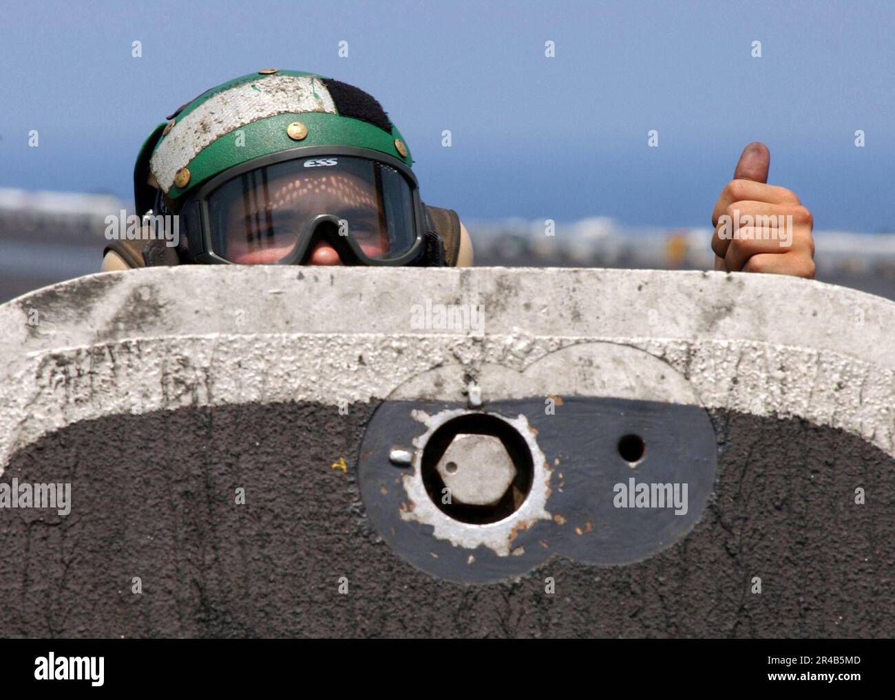 US Navy The jet blast deflector (JBD) operator gives the thumbs up ...