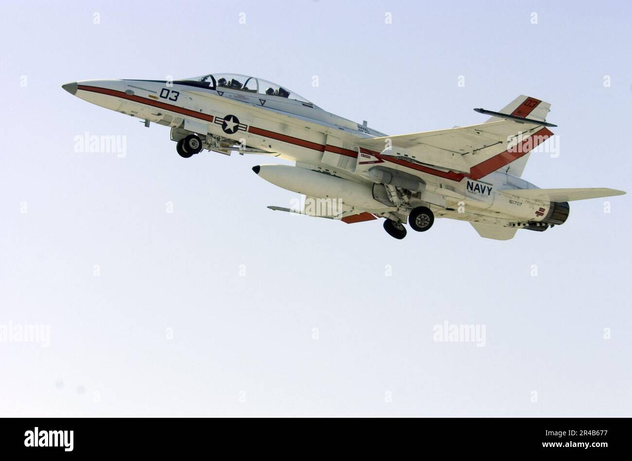 US Navy An F-A-18B Hornet, assigned to the U.S. Naval Test Pilot School ...