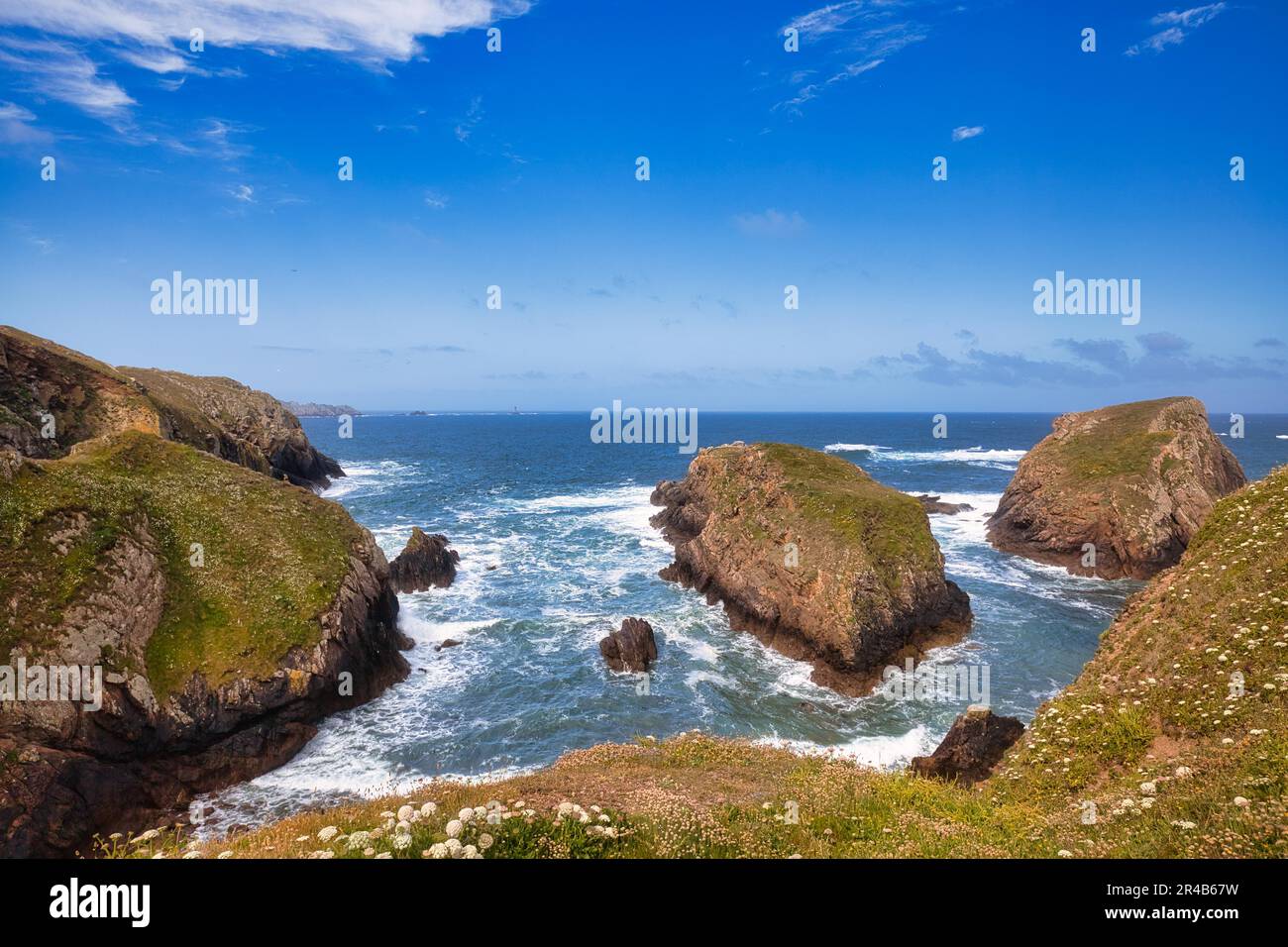 Cliffs at Pointe du Van, Department of Finisterre, Brittany, France ...