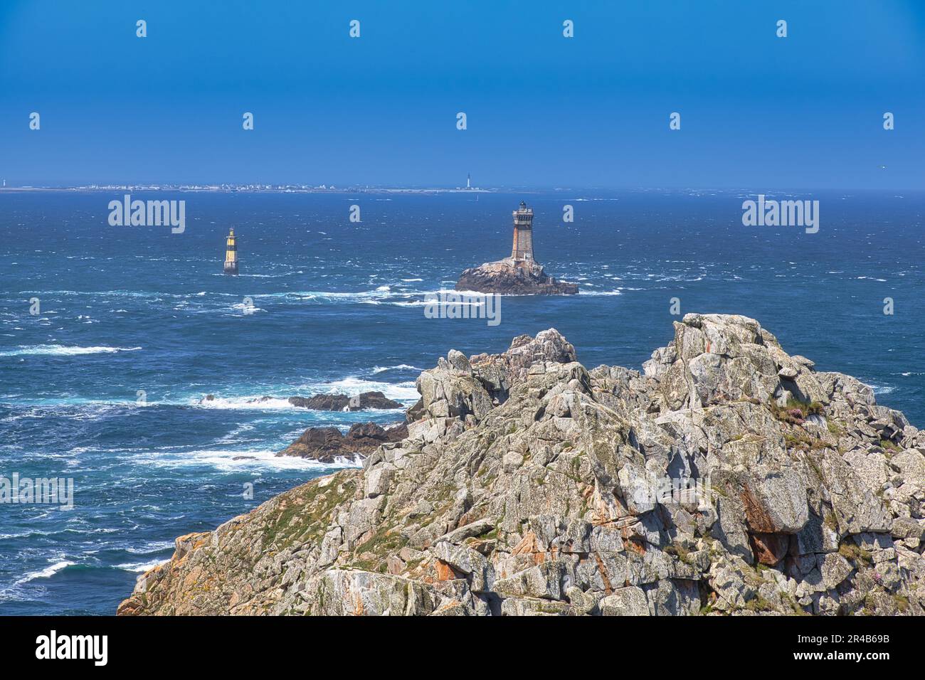 Pointe du Raz and Ile de Sein island in the background, Finisterre ...