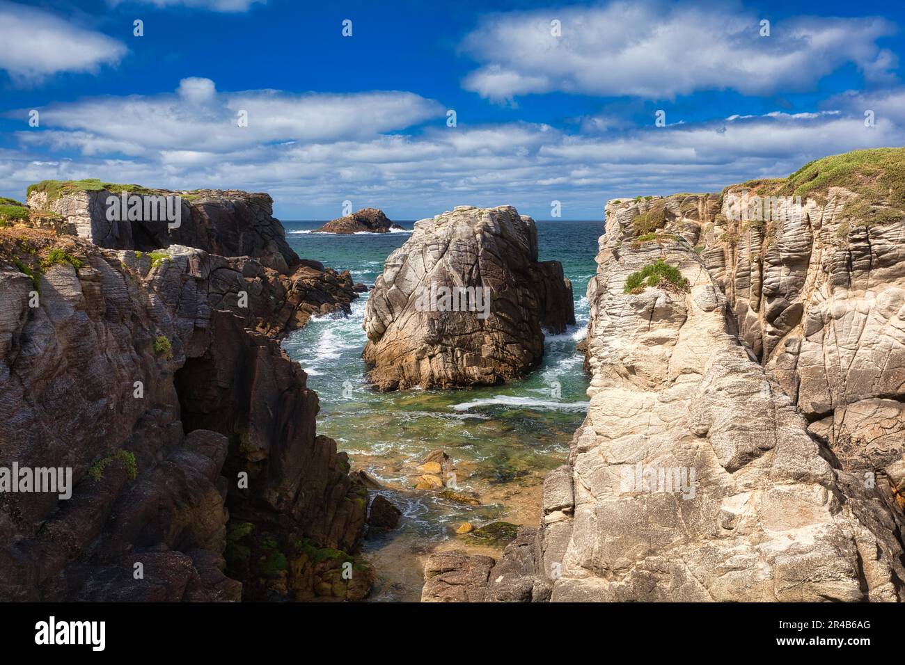 Wild Coast, Cote Sauvage, Quiberon Peninsula, Morbihan, Brittany, Ile ...