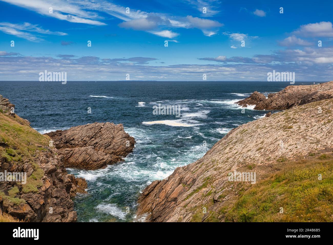 Wild Coast, Cote Sauvage, Quiberon Peninsula, Morbihan, Brittany, Ile ...