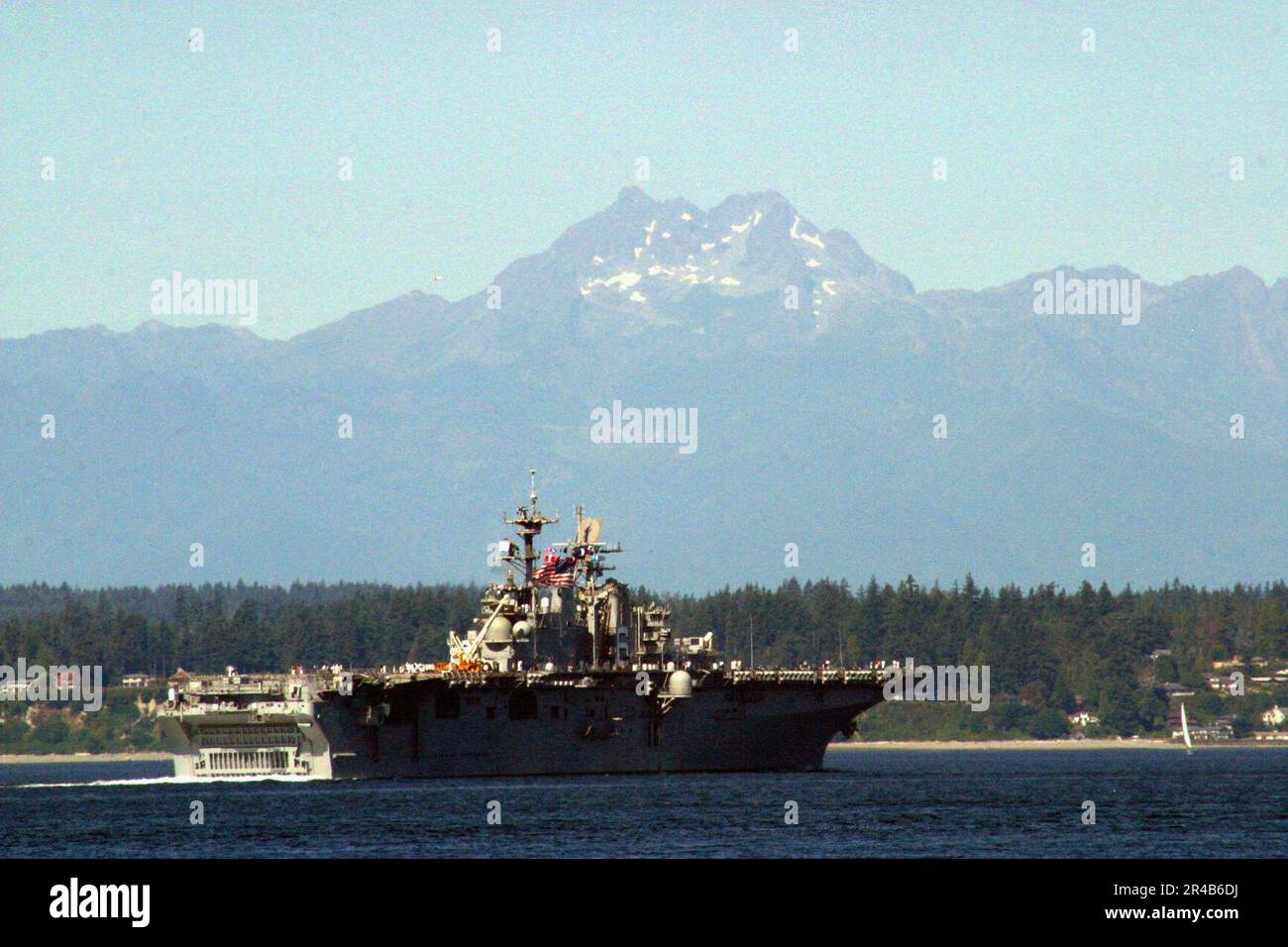 US Navy With the Olympic mountain range as a backdrop, the amphibious ...