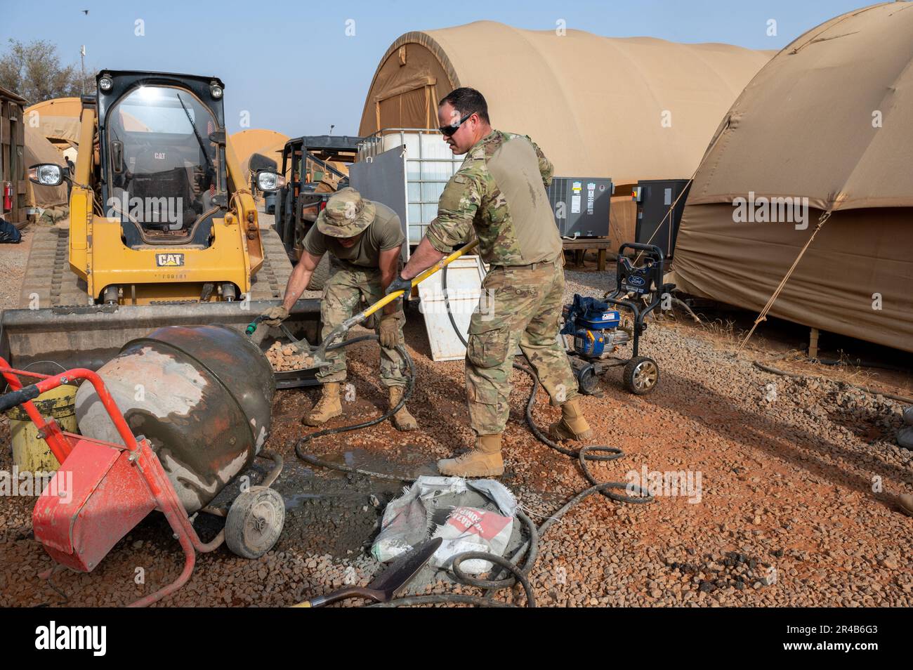 U.S. Air Force Senior Master Sgt. Kevin Lake (left) and Staff Sgt ...
