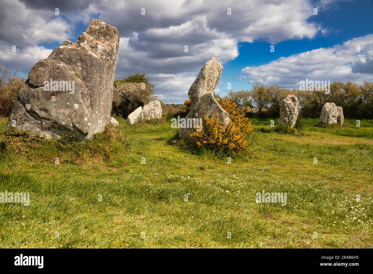 Megalithic stone rows from Kerzerho, commune of Erdeven, department of ...