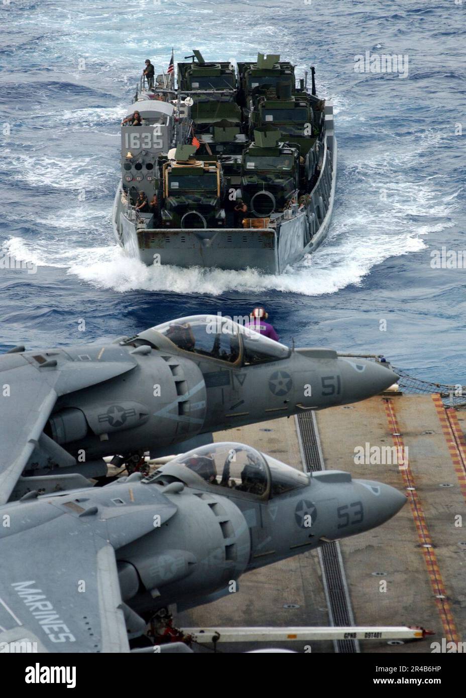 US Navy A Landing Craft, Utility (LCU) prepares to enter the well deck ...