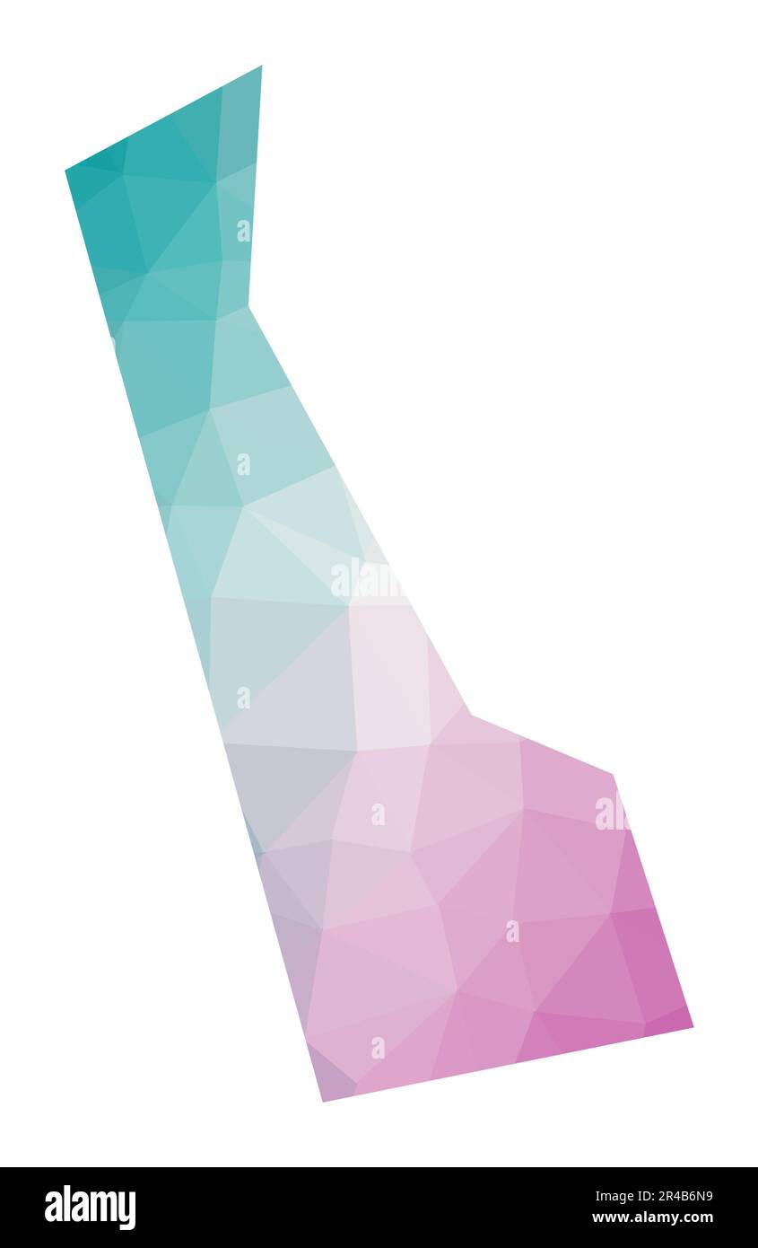 Polygonal map of Delaware. Geometric illustration of the US state in ...