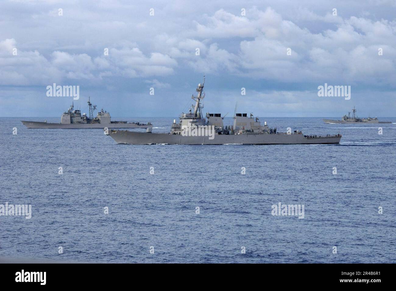 US Navy Ships underway in formation in the Western Pacific Ocean Stock ...