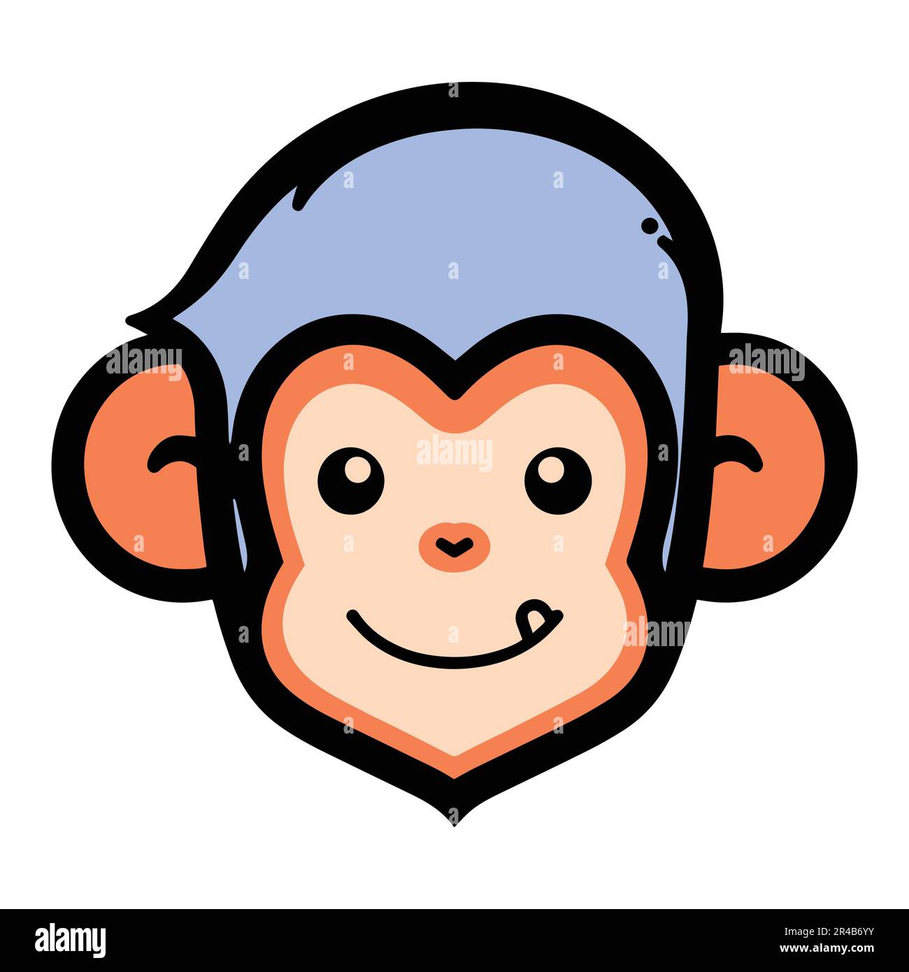 Hand Drawn cute monkey in doodle style isolated on background Stock ...