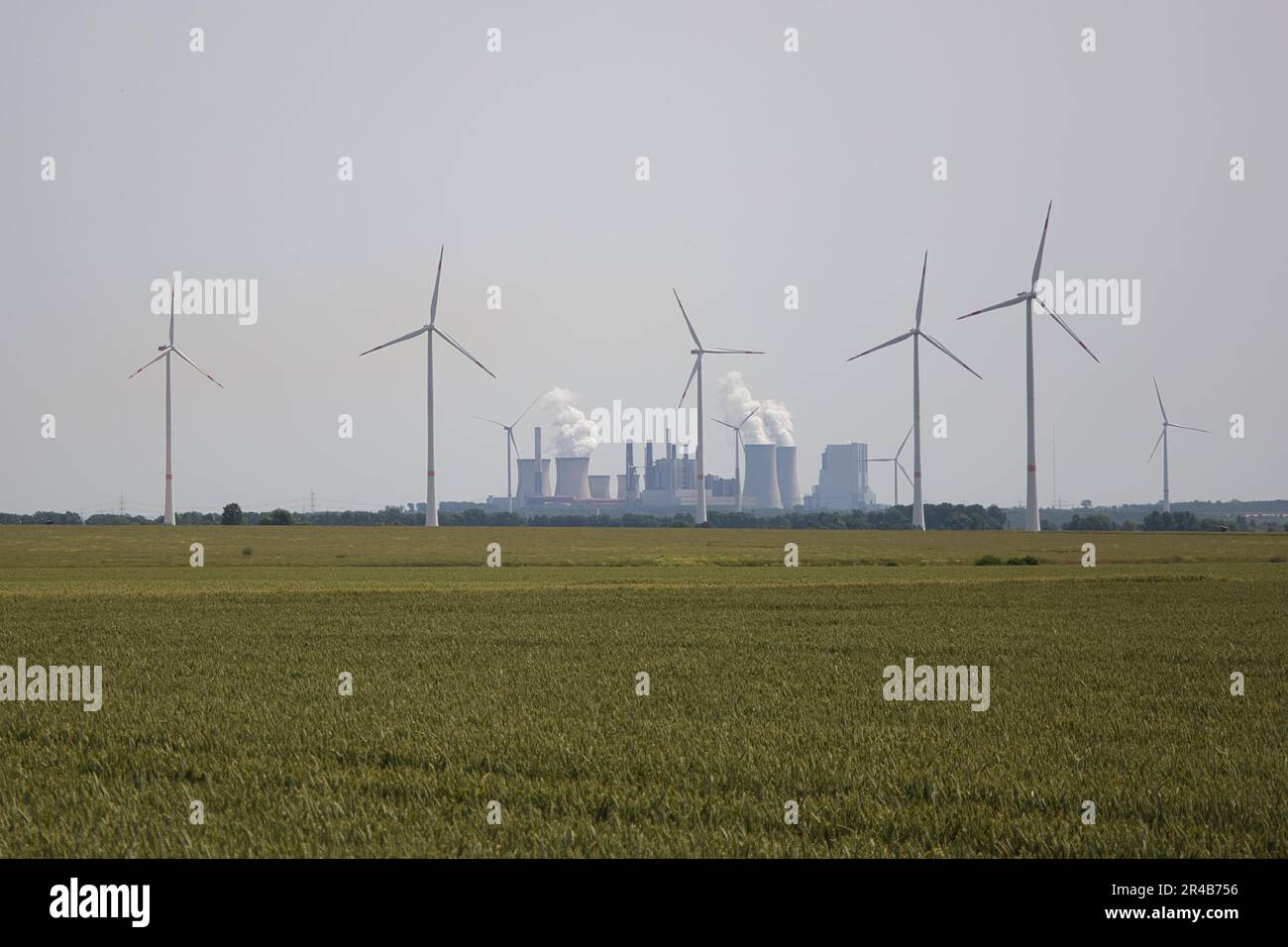 Lignite-fired power plant on the edge of the Garzweiler open-cast ...