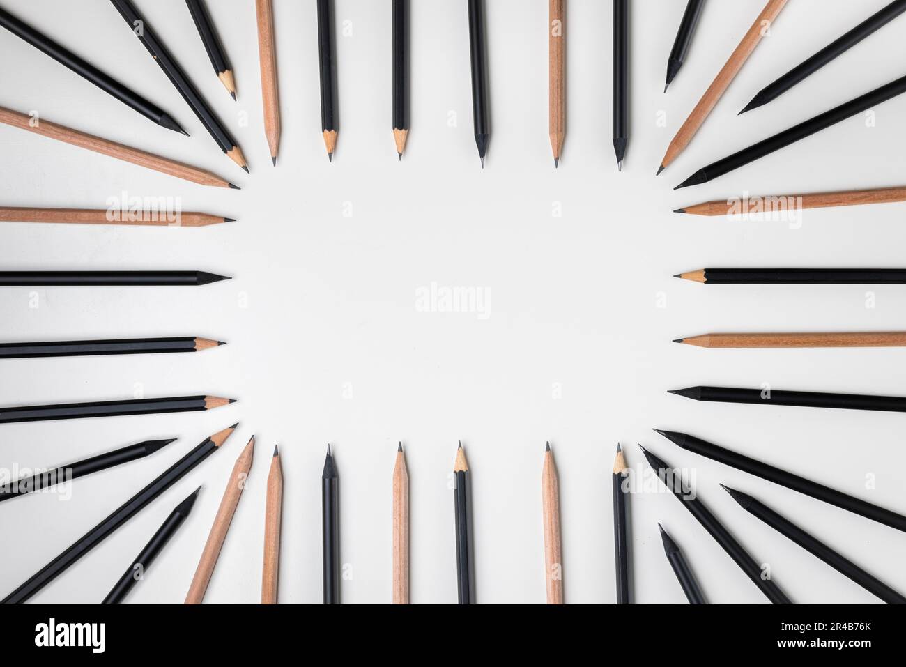 Frame made of pencils, white background, copying room Stock Photo - Alamy