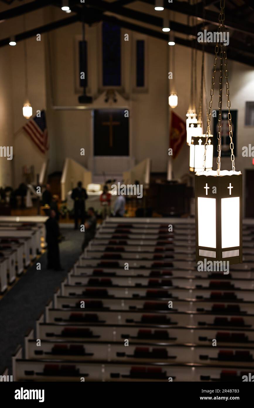 U.S. Marines, sailors and family members celebrate Easter during the ...
