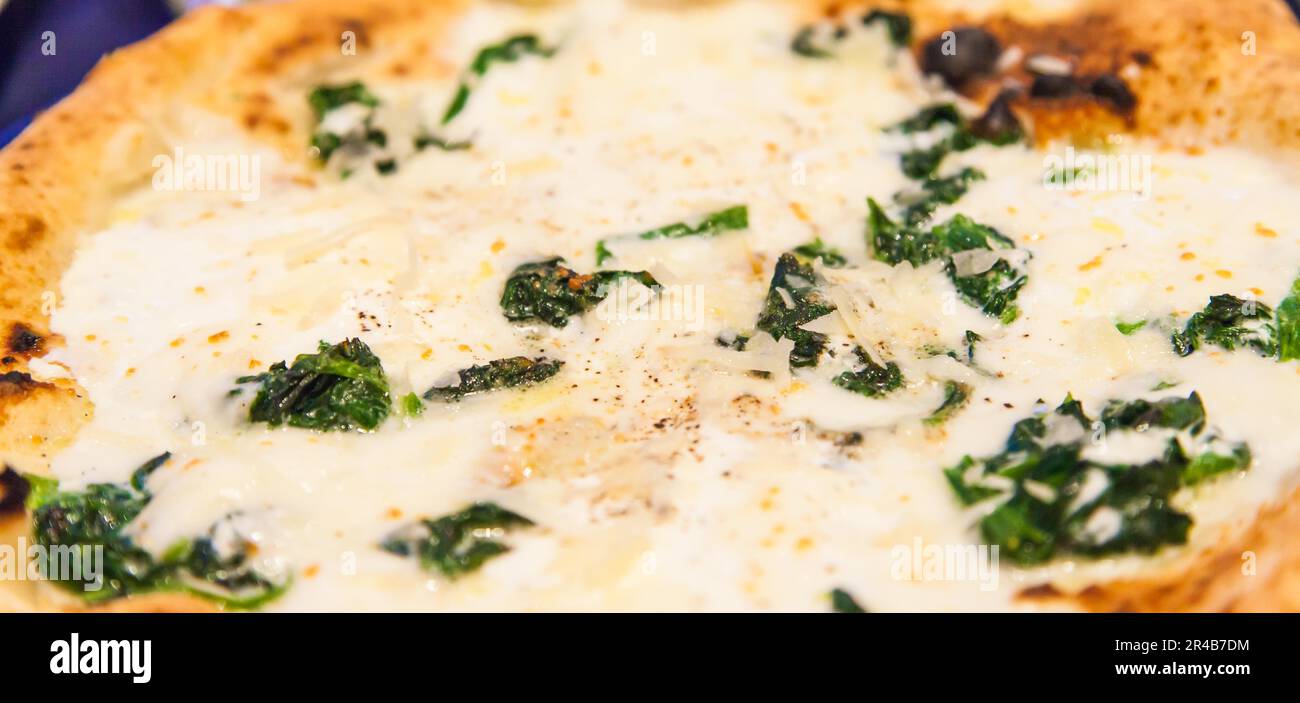 Naples, Italy. A true traditional made pizza with mozzarella and ...