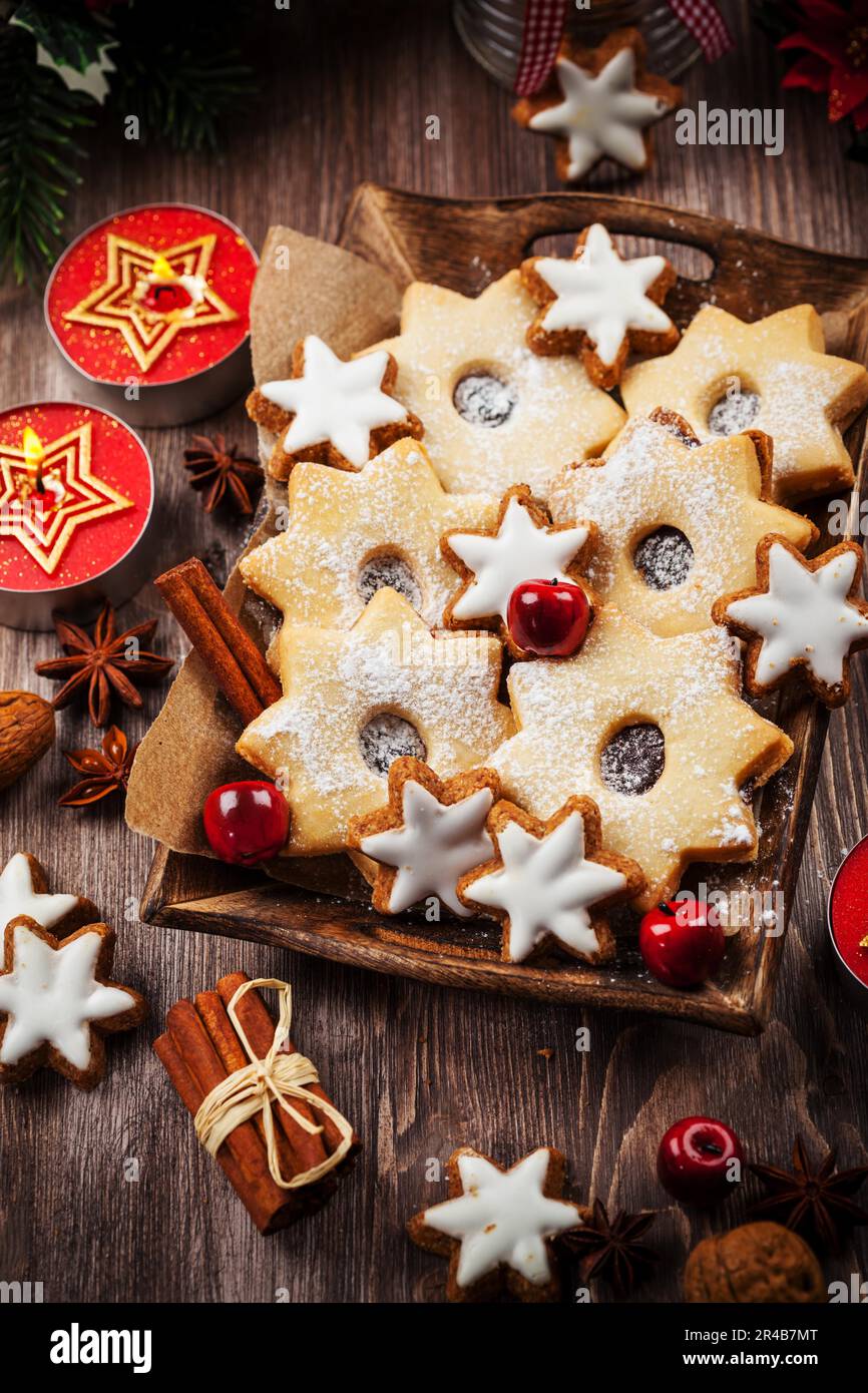 Homemade cookies in start shape for Christmas Stock Photo - Alamy