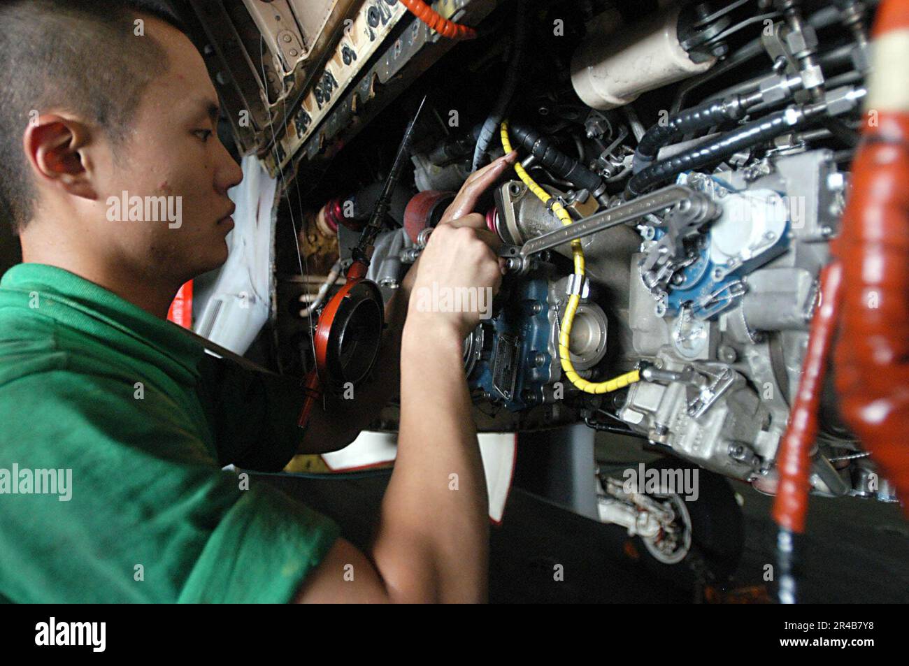 US Navy Aviation Machinist's Mate 3rd Class assigned to the Mighty Shrikes of Strike Fighter ...