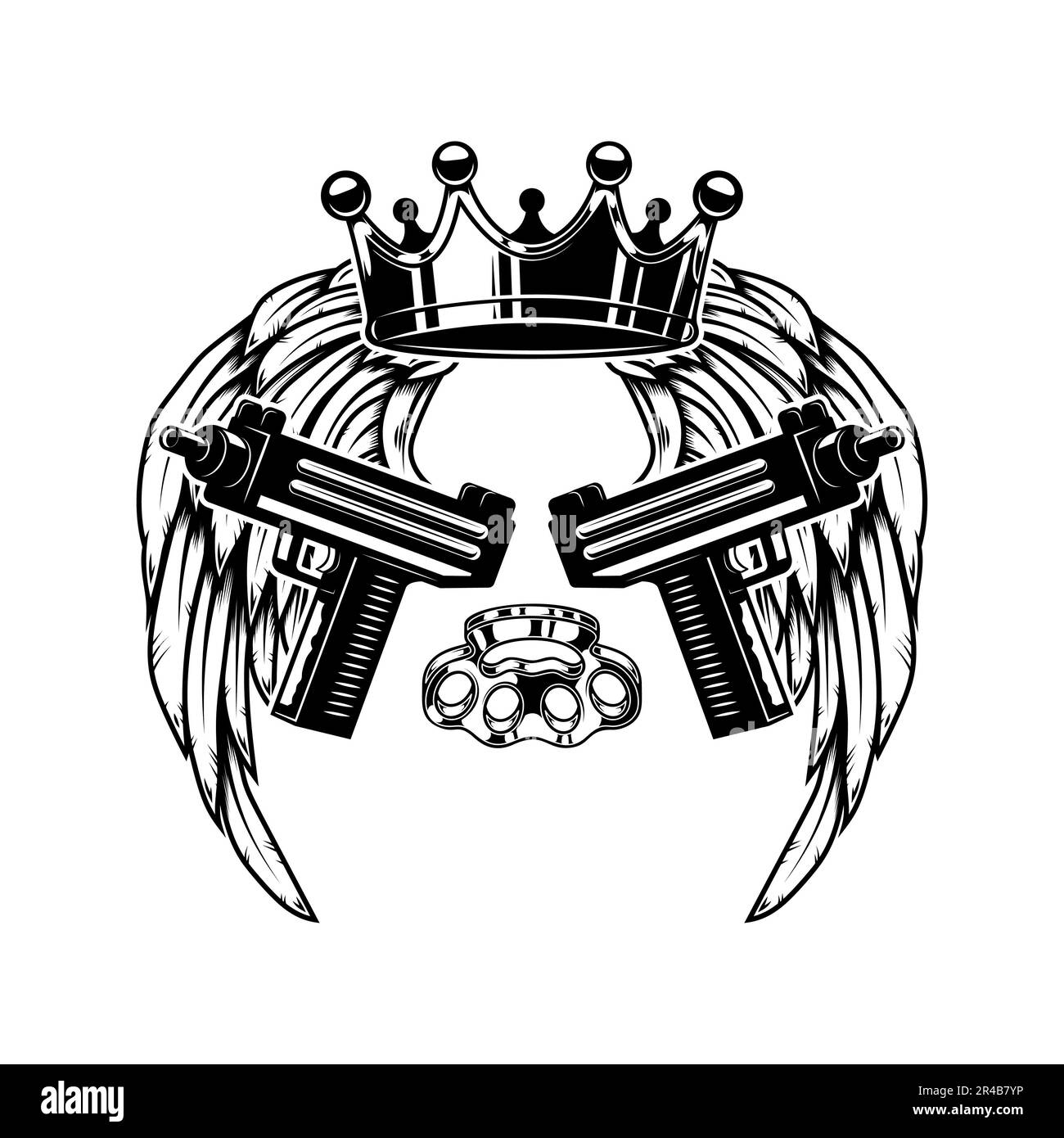 Pistol vector Black and White Stock Photos & Images - Alamy