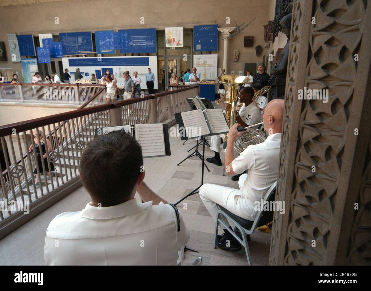 US Navy Members of Navy Band Great Lakes perform World War II tunes ...
