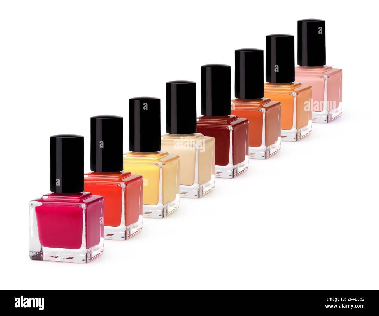 red nail polish bottle on white background Stock Photo - Alamy