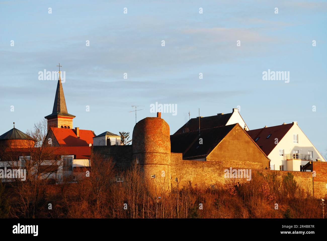 The city of Friedberg (Bavaria) (Germany) with its medieval city wall ...