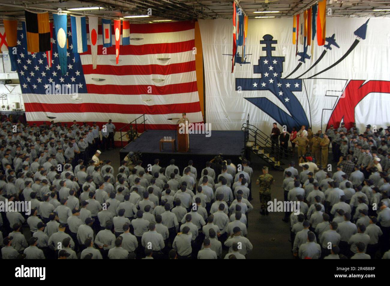 US Navy Chief of Naval Operations Adm. Mike Mullen speaks to Sailors ...