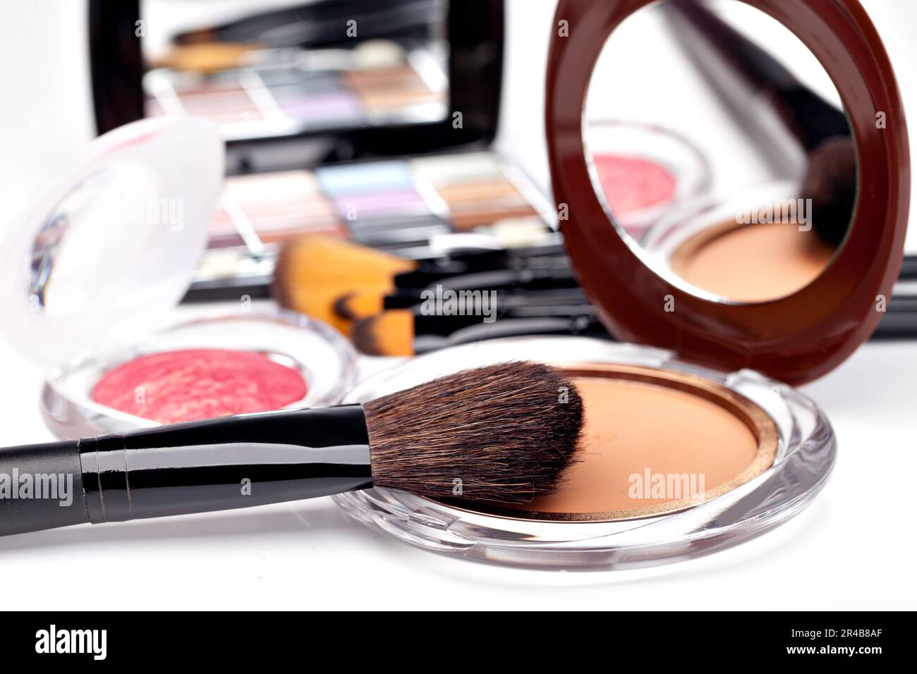 Various Cosmetics on white background Stock Photo - Alamy