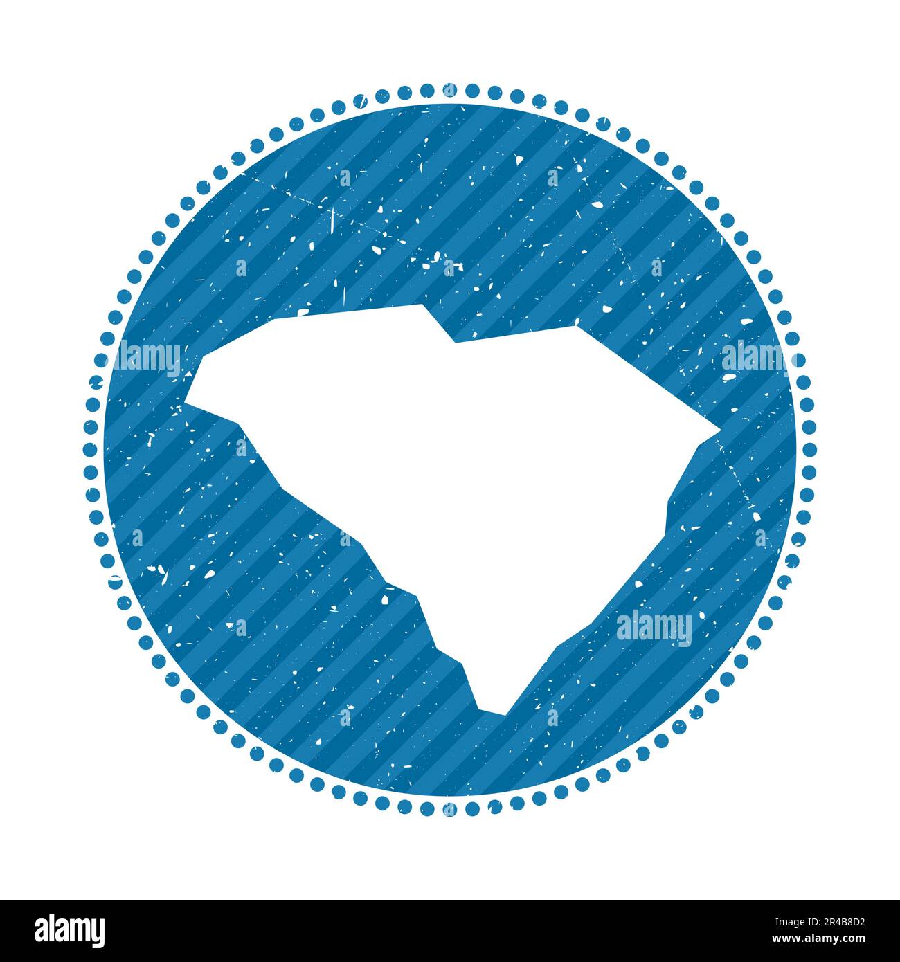 South Carolina striped retro travel sticker. Badge with map of US state ...