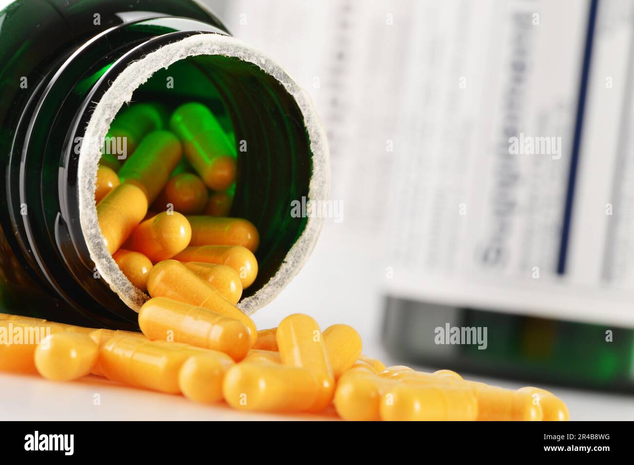 Composition with dietary supplement capsules. Drug pills Stock Photo ...