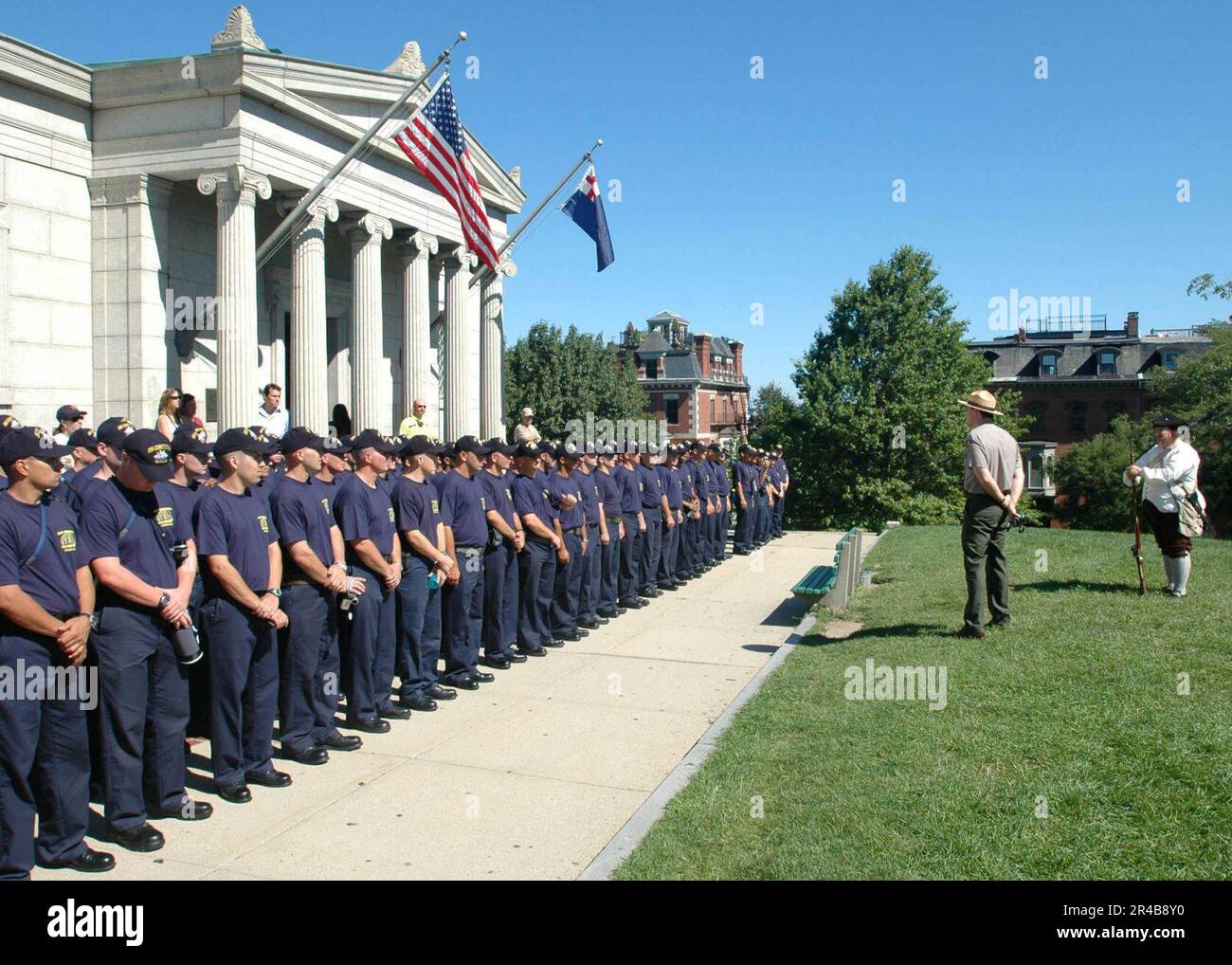 US Navy Chief petty officer selectees receive a history lesson from a ...