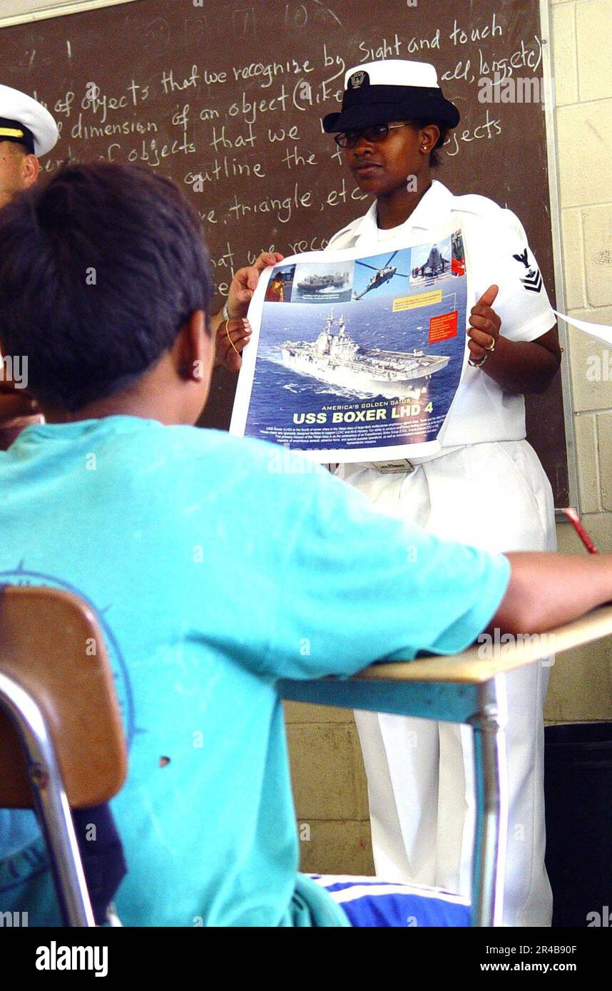 US Navy Air Traffic Controller 2nd Class speaks to Marshallese second ...