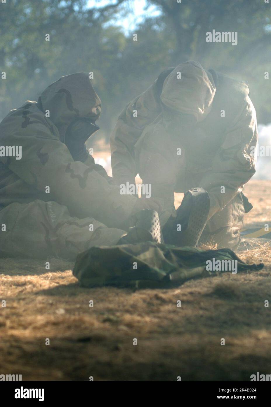 US Navy Seabees assigned to Naval Mobile Construction Battalion Two Two ...