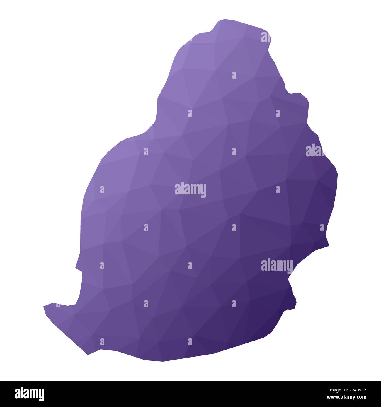 Mauritius map. Geometric style country outline. Breathtaking violet ...