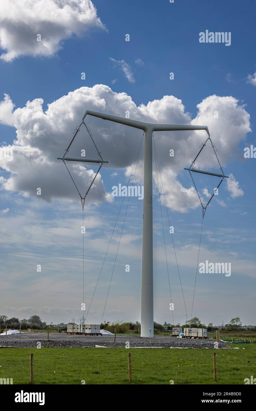 T Pylons under construction for the new Hinkley Point C power station ...