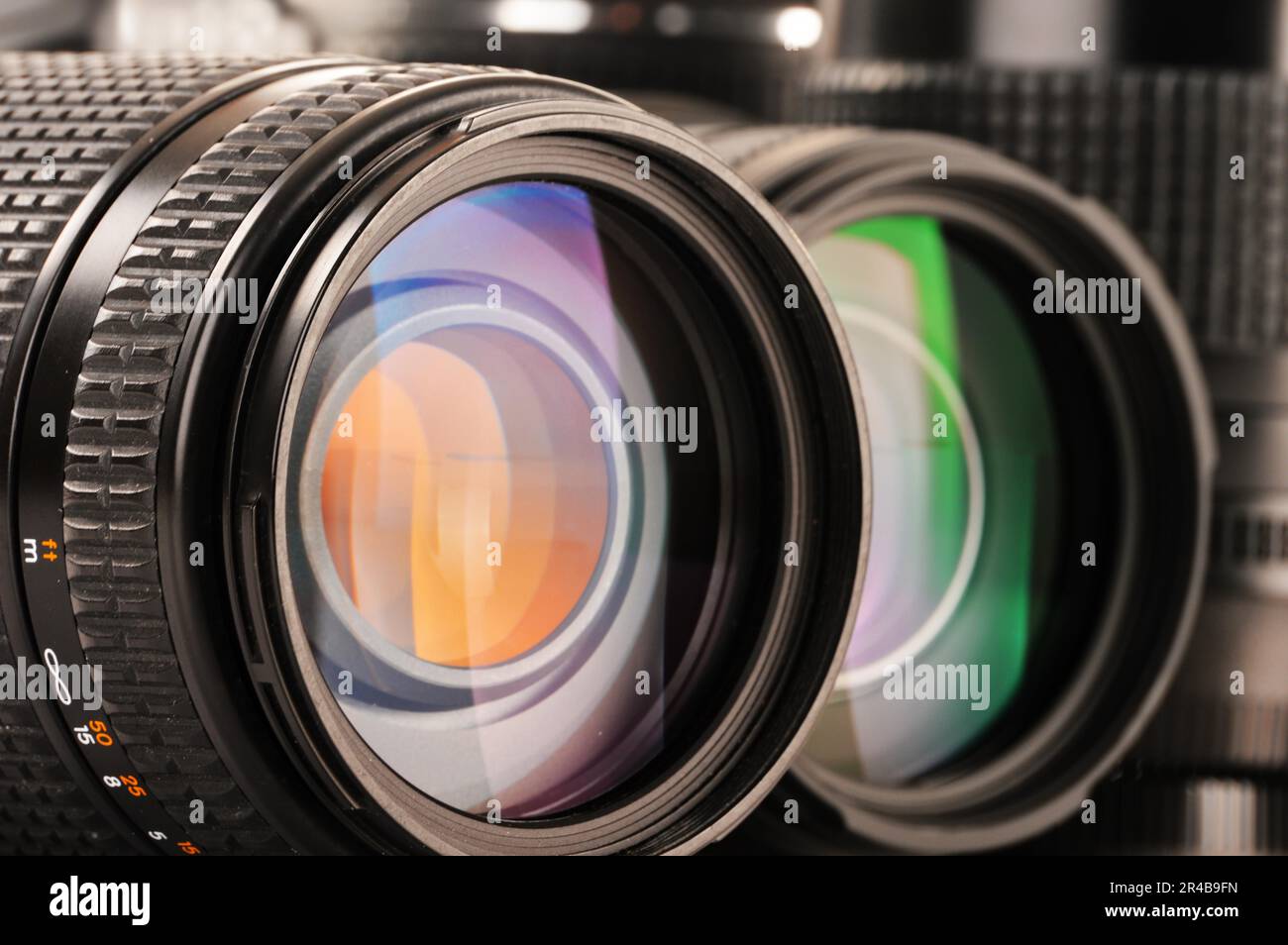Composition with photo zoom lenses Stock Photo - Alamy